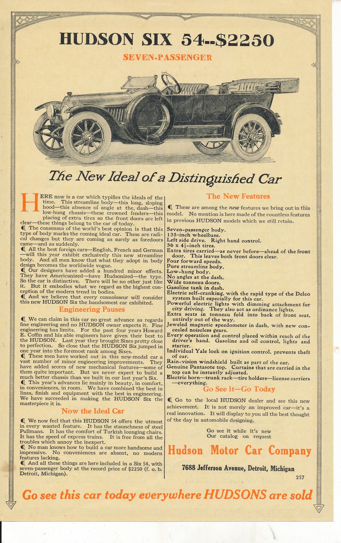3 Vintage Hudson Auto Print Ads From the 1910's - Etsy