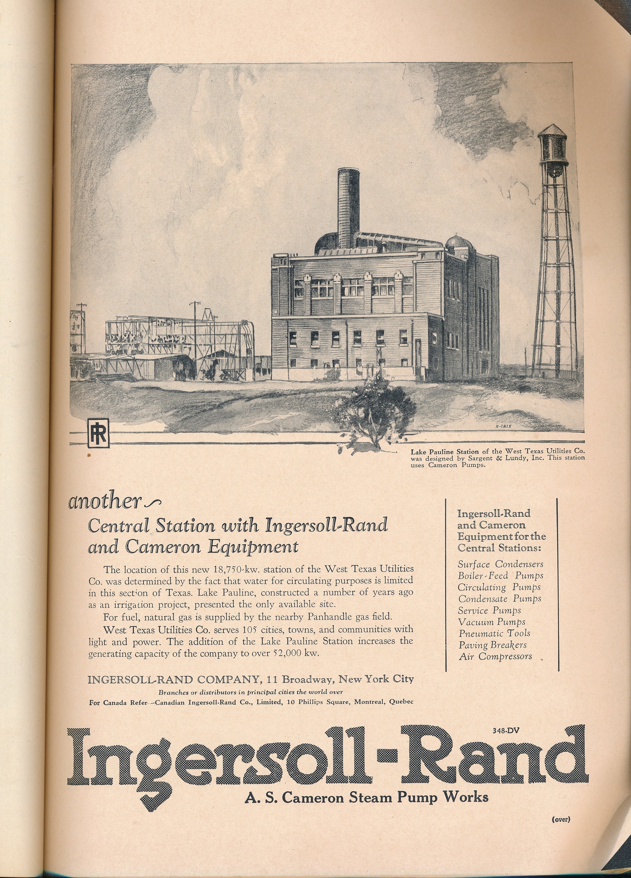 Ingersoll-rand Booklet on Modern Central Stations Fifth Section Dated ...
