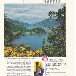 Union Pacific Railroad 5 Magazine Print Ads From the 1940's and 1950's ...
