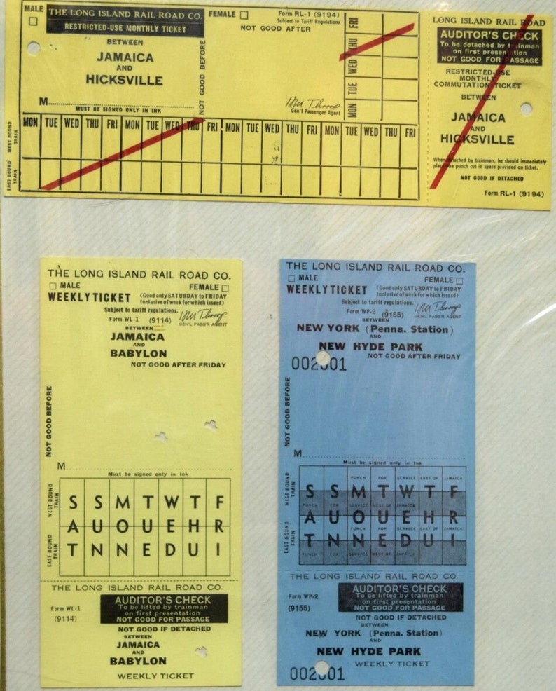 New York City Commuter Train Tickets Lot of 45 Tickets. Two From the ...