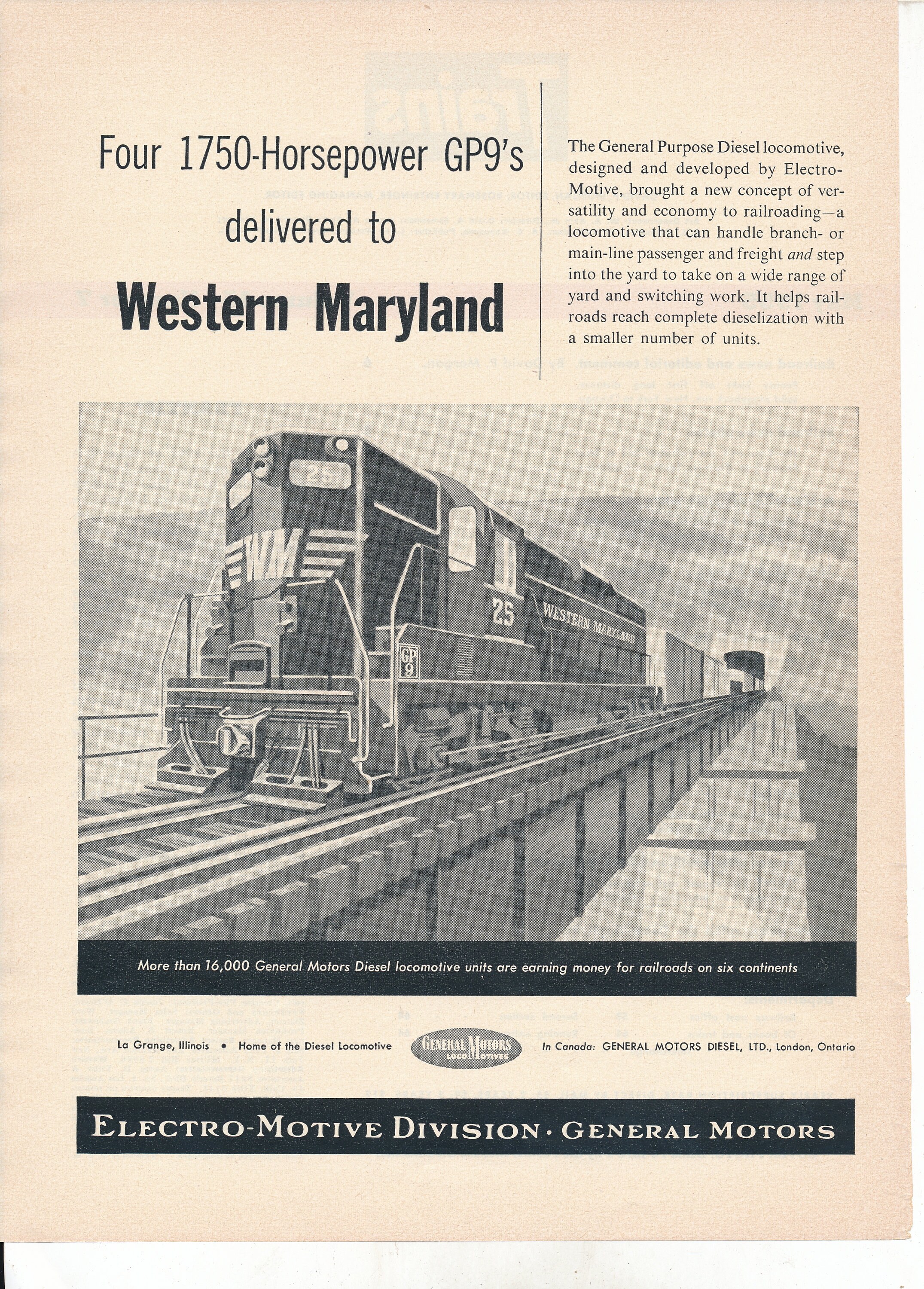 General Motors Locomotives by Electro-motive Division 2 Print Ads From ...