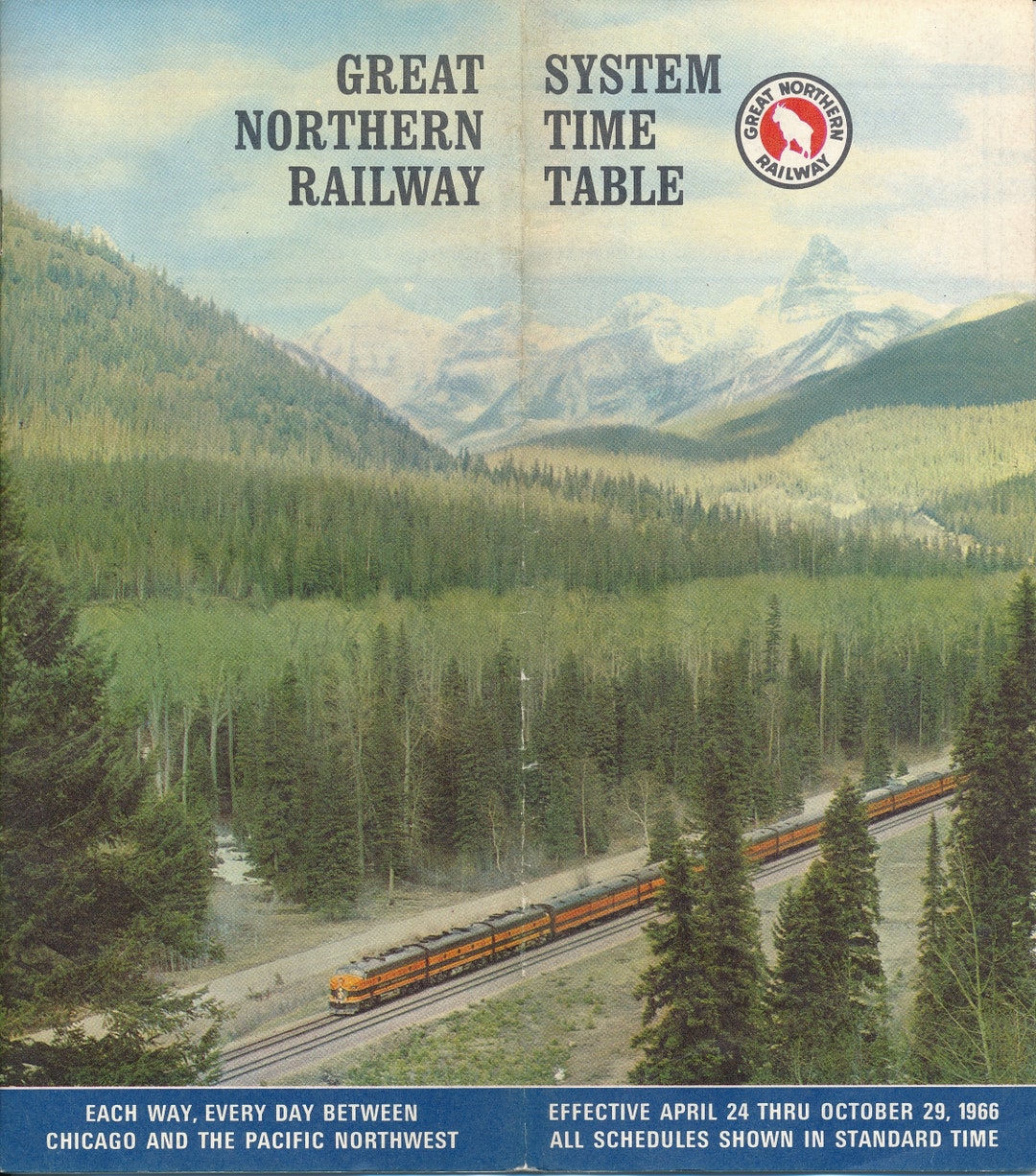 Great Northern Railway Public Timetable Dated April 24, 1966 - Etsy