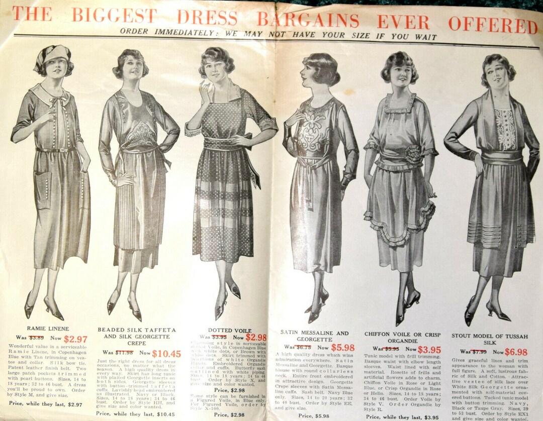 1920's Manhattan House Mail Order 4 Page Fachion Catalog Folder From ...