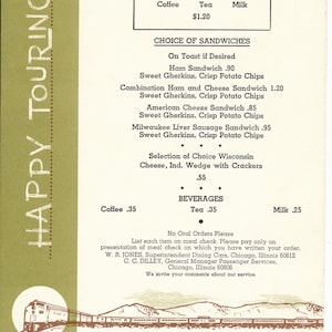 Milwaukee Railroad Menus Lot of 3: Breakfast, From the Bar, and Buffet ...