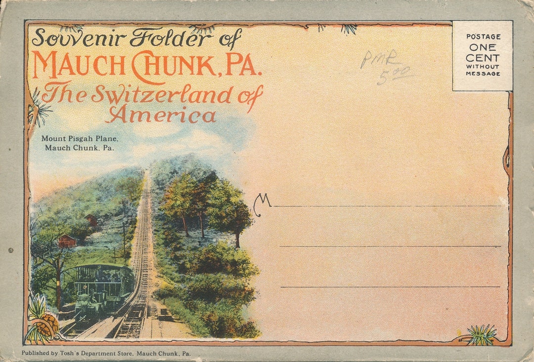 Souvenir Folder of Mauch Chunk, PA the Switzerland of America. Packet ...