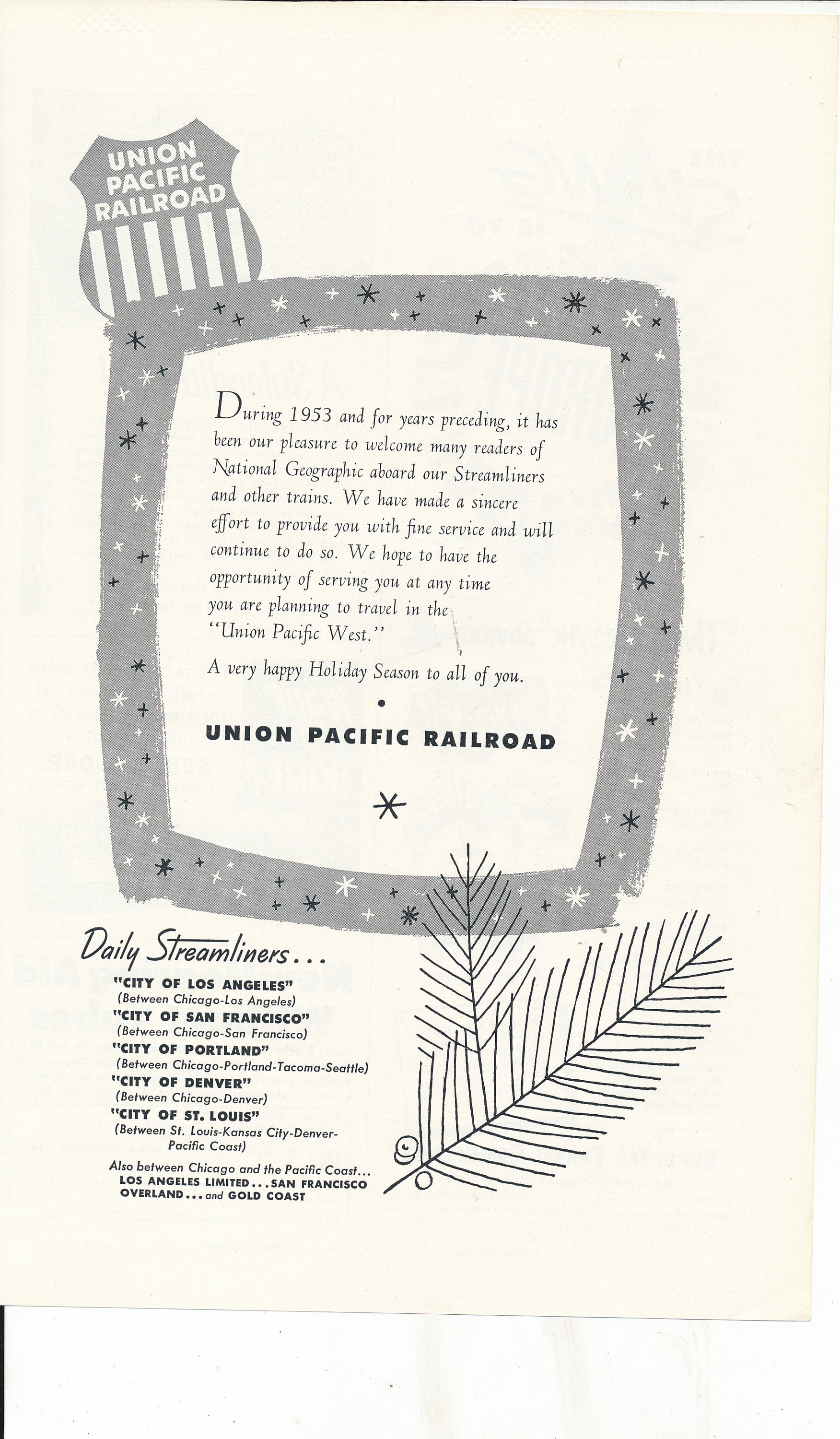 Union Pacific Railroad 5 Magazine Print Ads From the 1950's - Etsy
