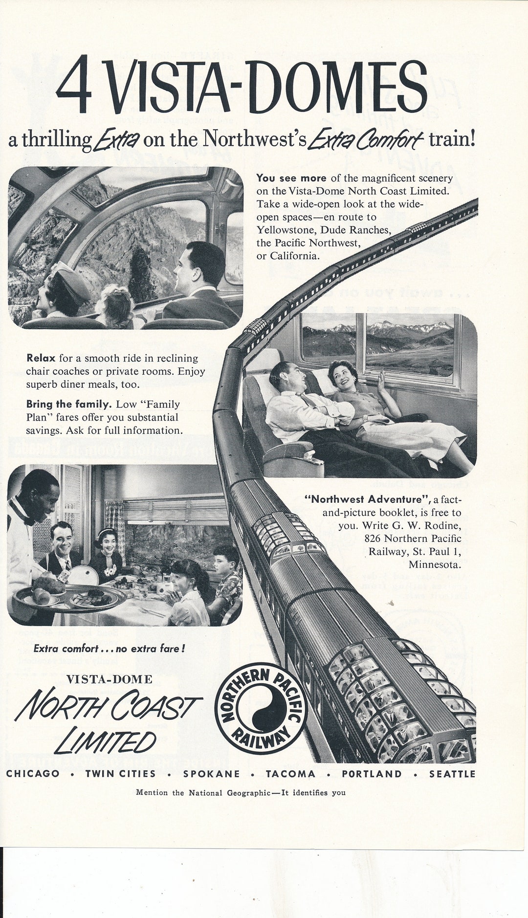 Northern Pacific Railway 5 Magazine Print Ads From the 1950's - Etsy