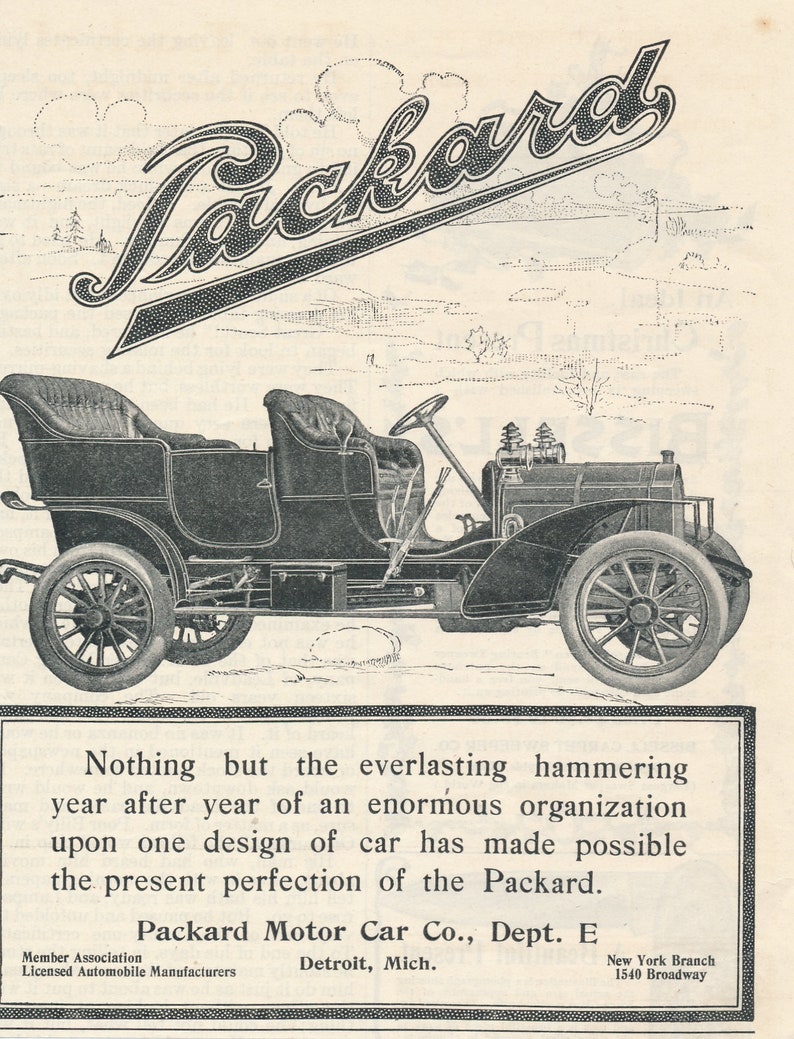 4 Vintage Packard Auto Print Ad 1900s , 1910's and 1920's - Etsy