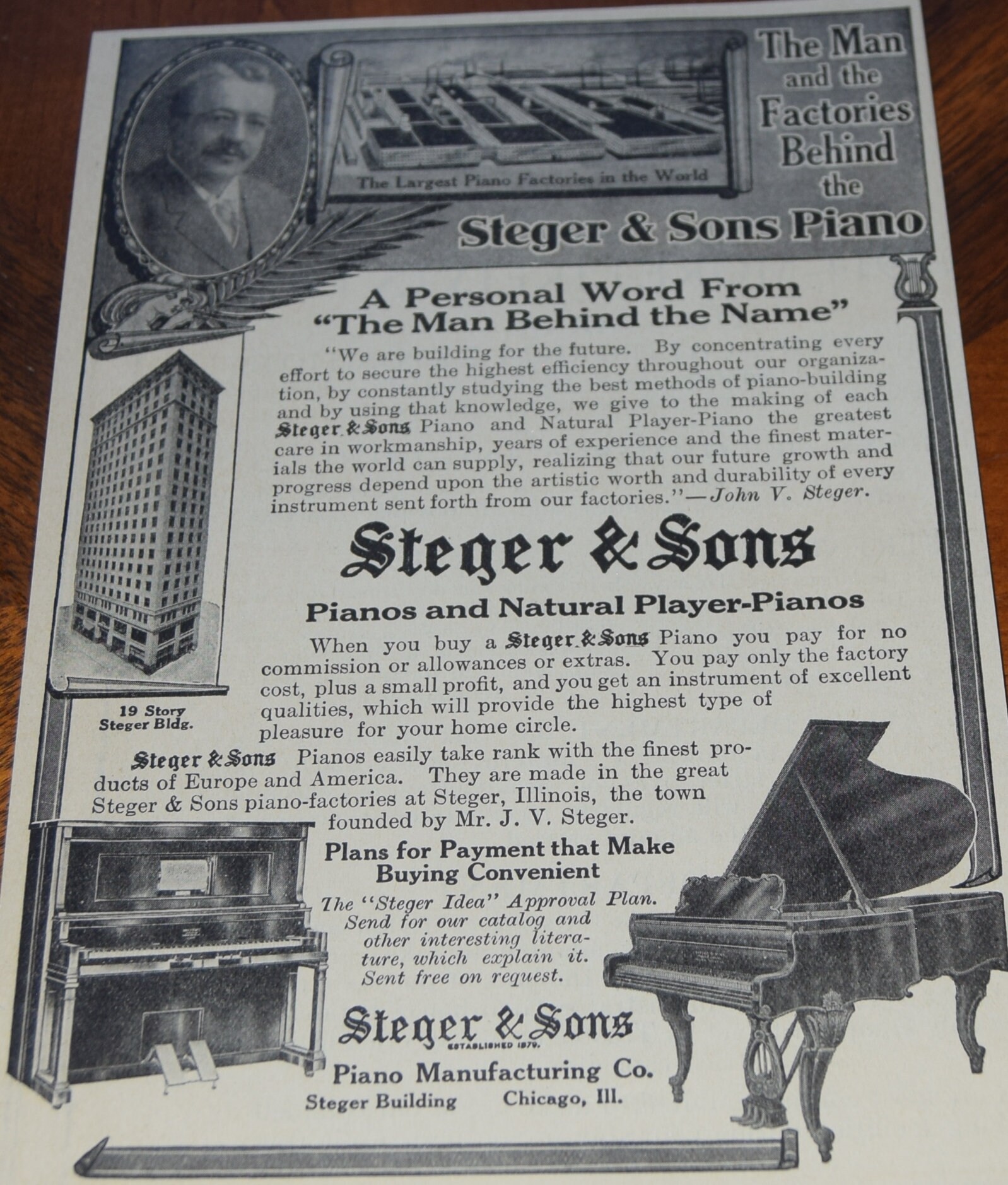Vintage Magazine Print Ad's Early 1900's for Pianos Lot of 8 Assortment ...