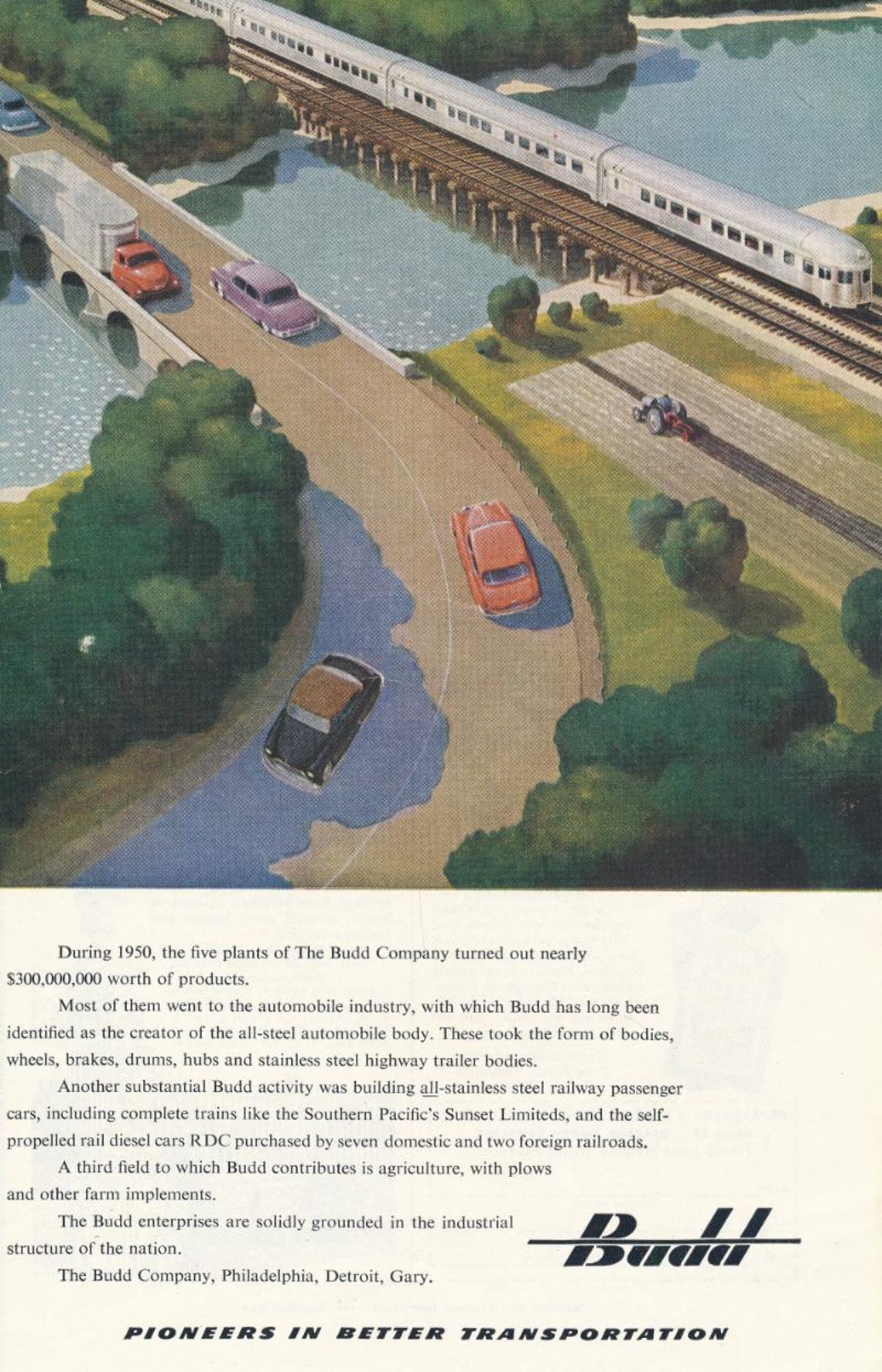 Budd Railcar Company 3 Magazine Print Ad's for New Trains on the New York Central, Wabash and ...