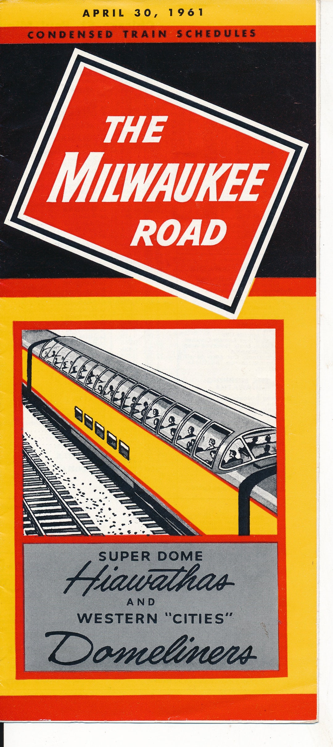 Milwaukee Railway Public Timetables Lot of 3: April 30, 1961 Condensed ...