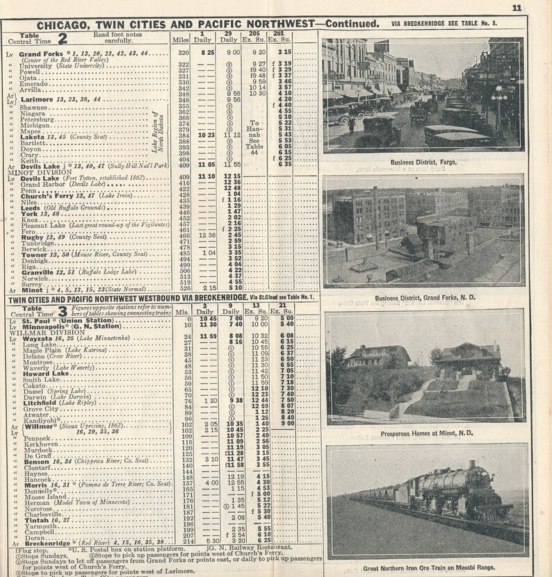 Great Northern Railway Pubic Timetable Dated January February - Etsy