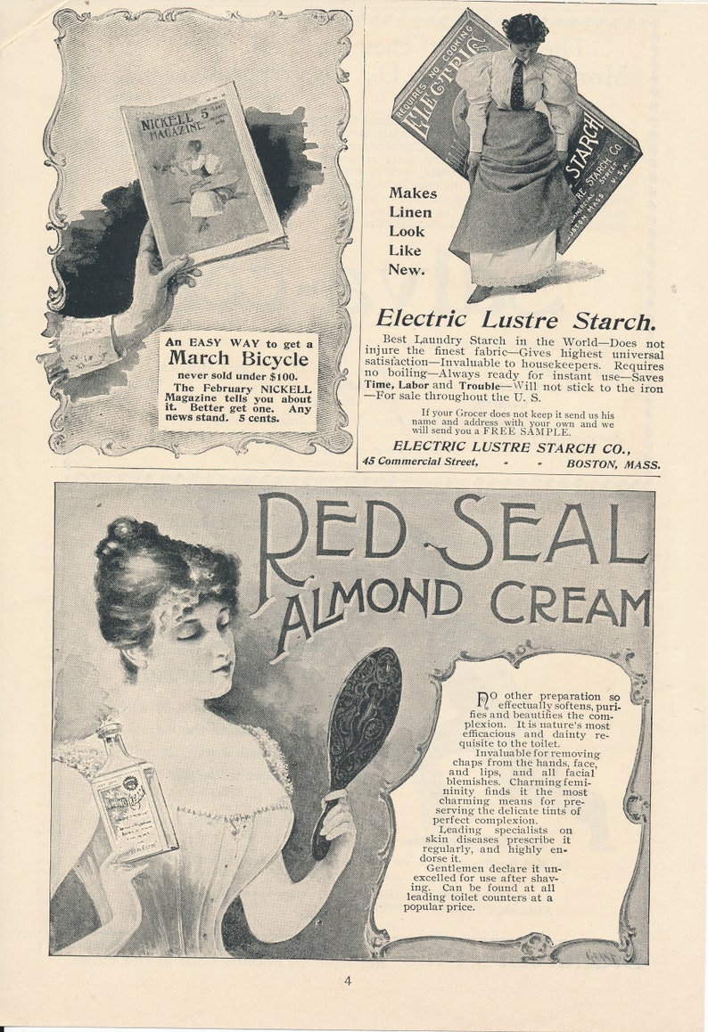 Vintage Magazine Print Ad's From the Early 1900's Lot of 7 for Products ...
