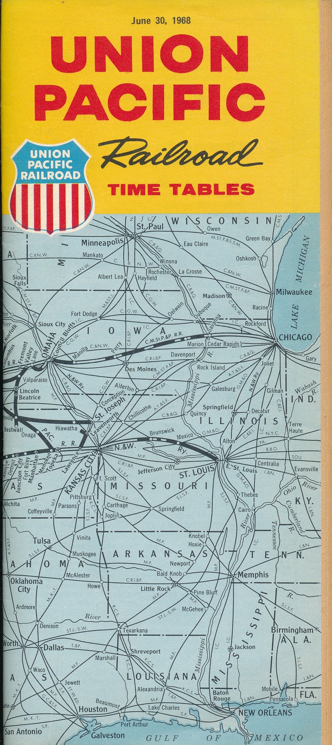 Union Pacific Railroad Public Timetable June 30, 1968 - Etsy
