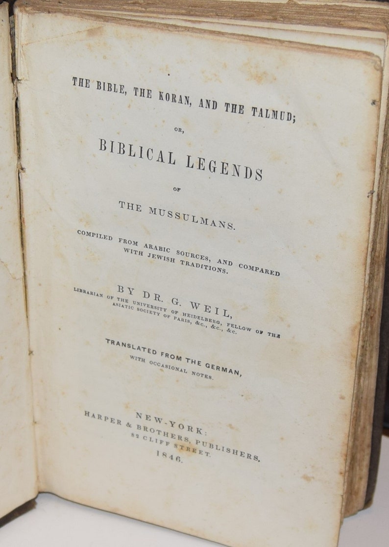 The Bible, the Koran, and the Talmud or Biblical Legends of the ...