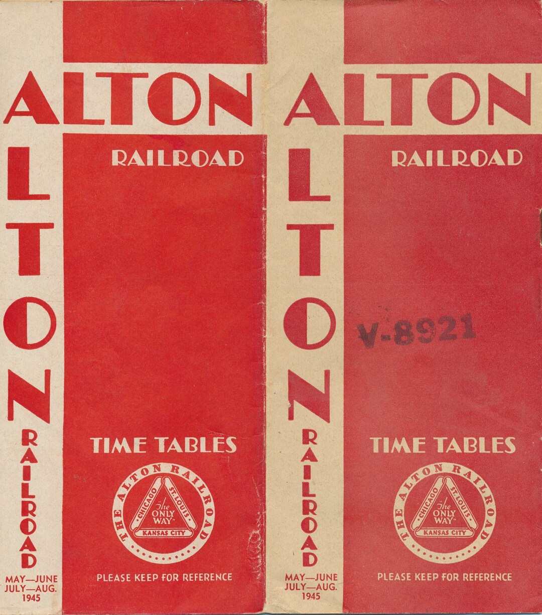 Alton Railroad Public Timetable May 1945 - Etsy