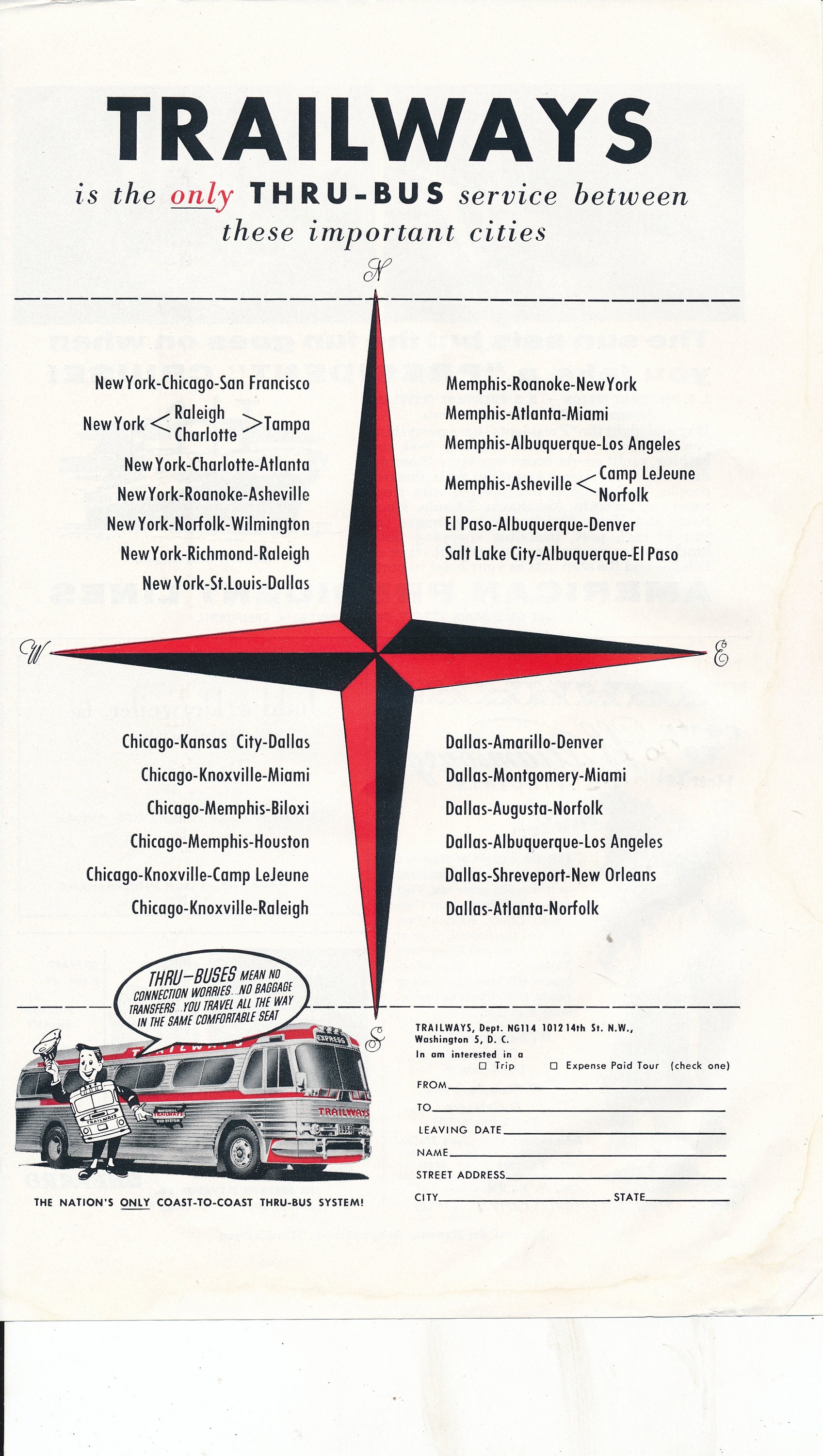 Trailways Bus Company 2 Magazine Ads From the 1950's - Etsy