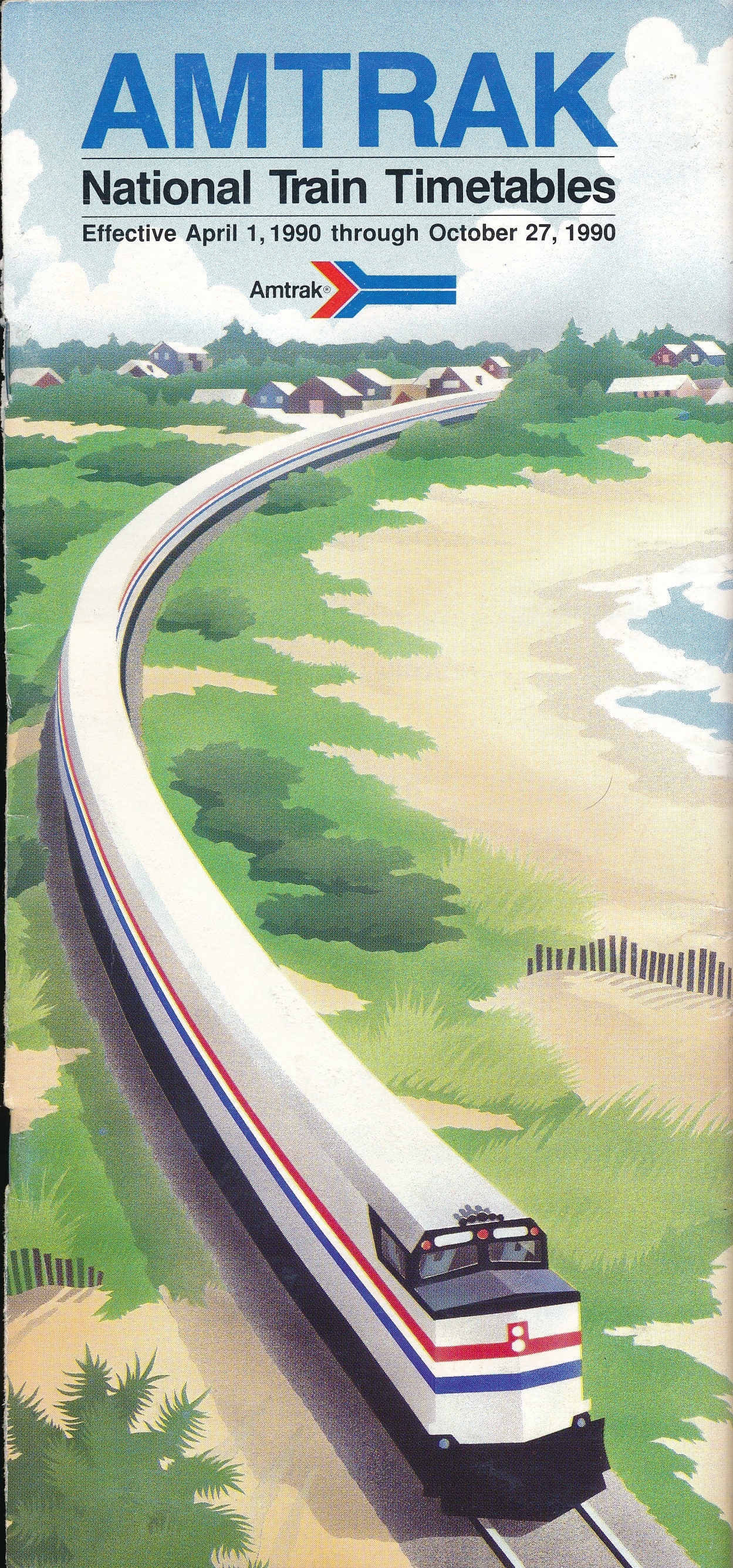 Amtrak National Timetble Lot of 7: 1973, 1976, 1981, 1985, 1990, 1994 ...