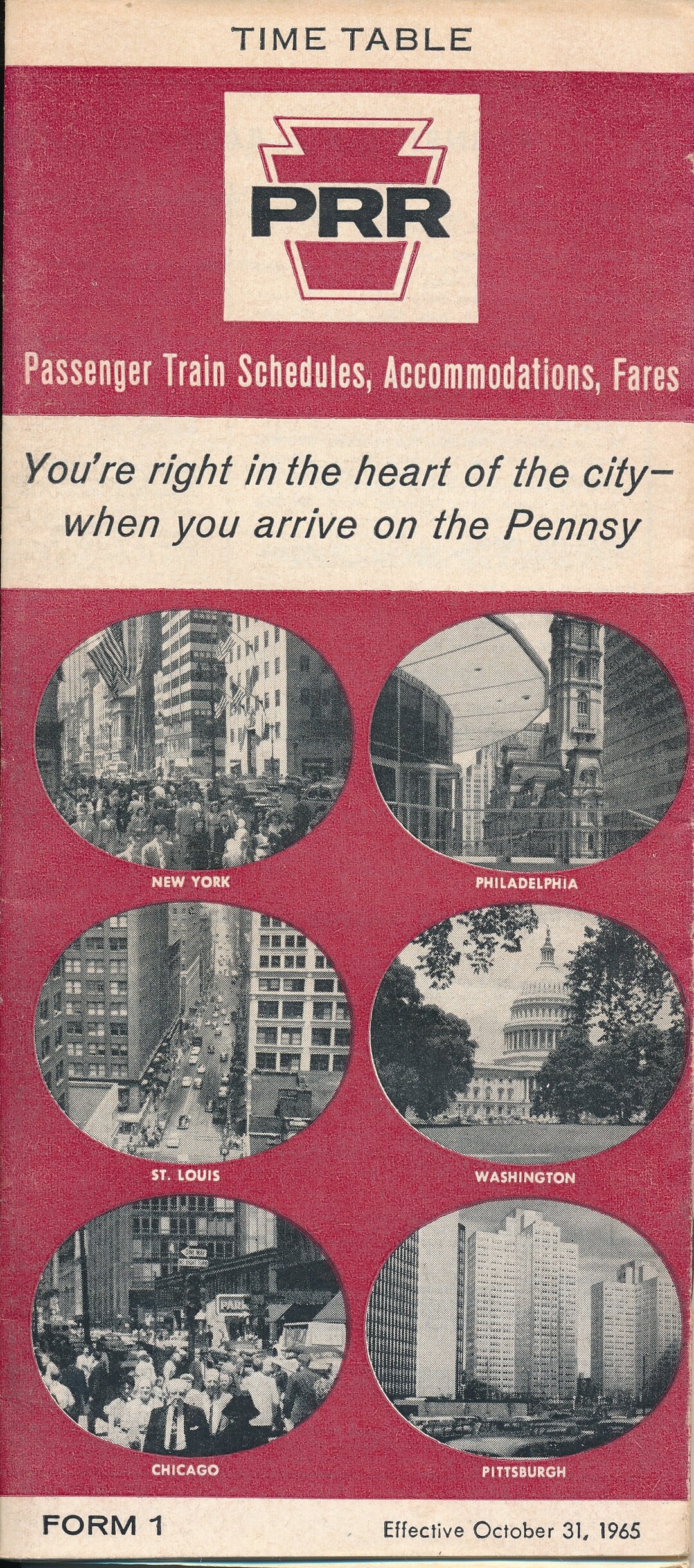 Pennsylvania Railroad Public System Timetable October 31, 1965 - Etsy