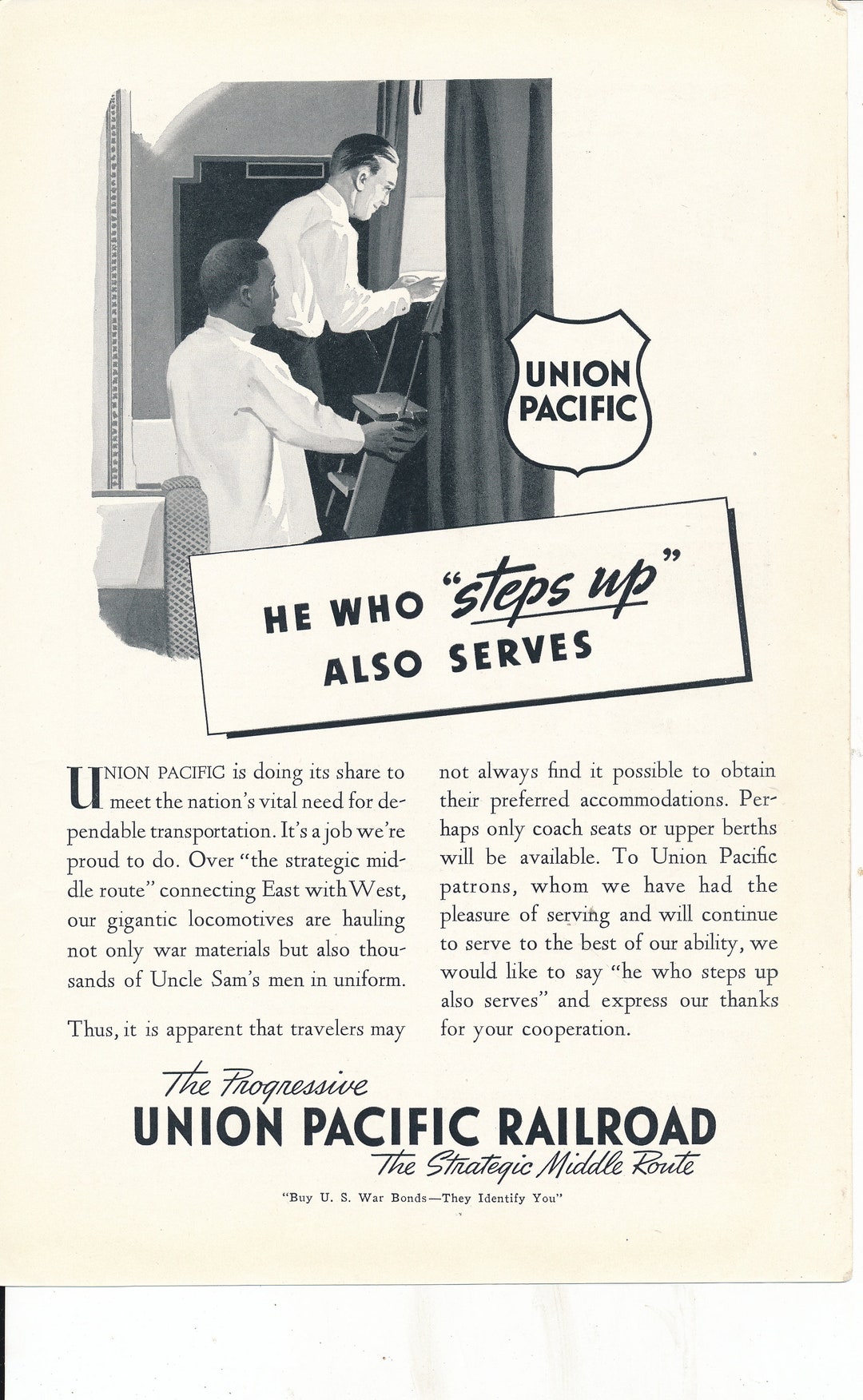 Union Pacific Railroad 3 Magazine Print Ads From the 1940's - Etsy