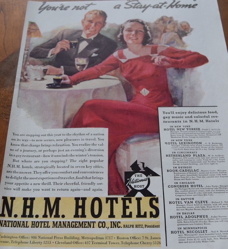 Vintage Magazine Print Ad's From the Early 1900's Lot of 2 Hotels - Etsy