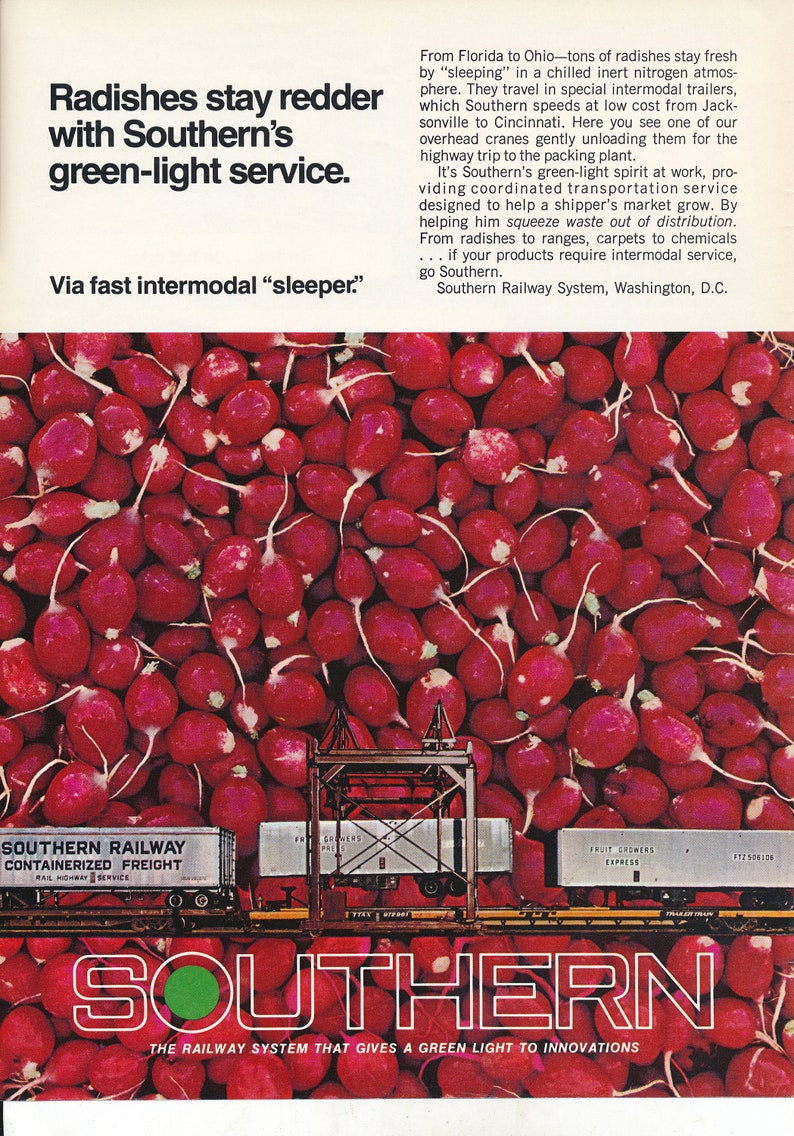Southern Railway 2 Magazine Print Ads From the 1950's and 1970's - Etsy