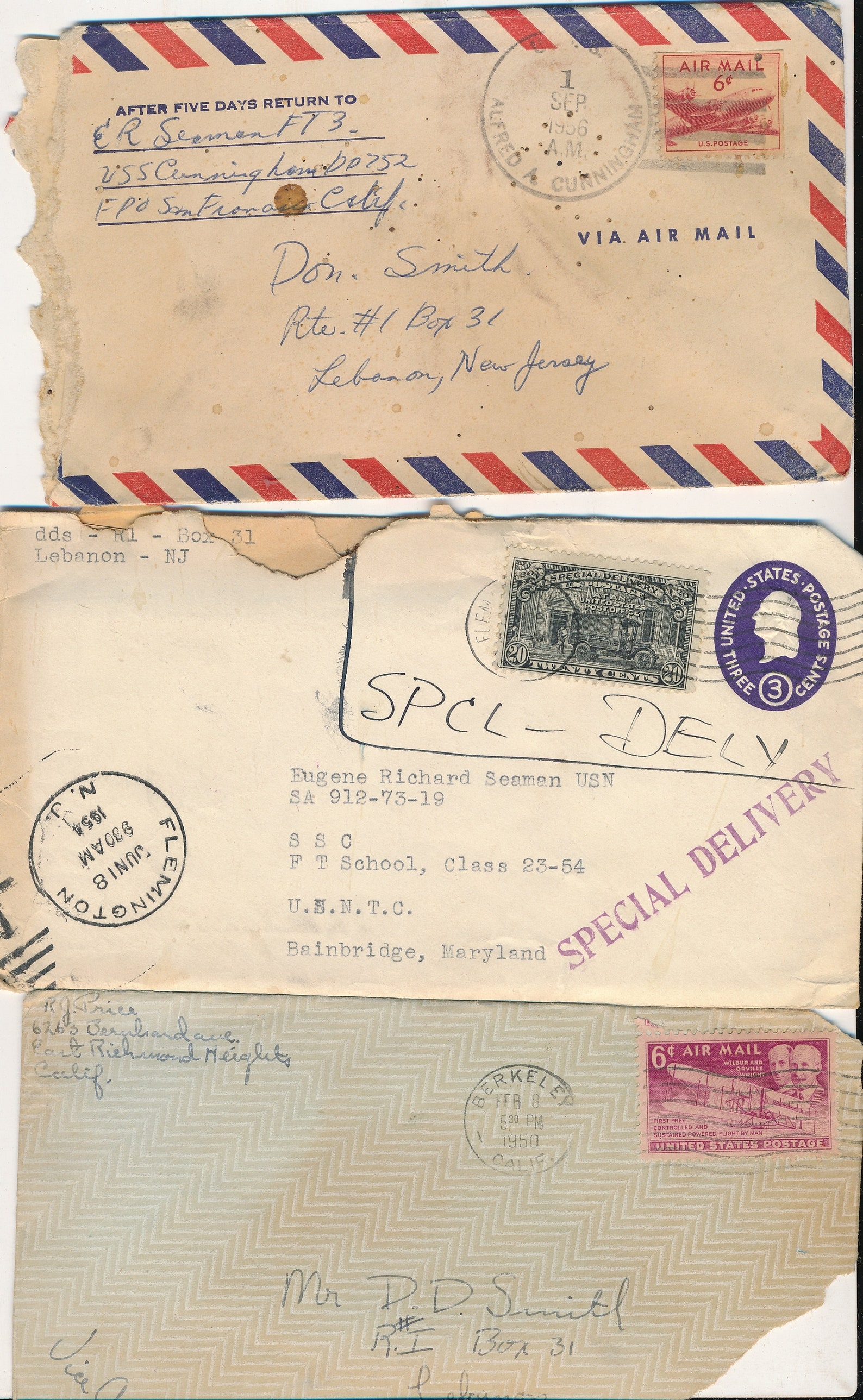Old Letters and Evelopes/stamps/post Marks for a New Jersey Farmer and ...