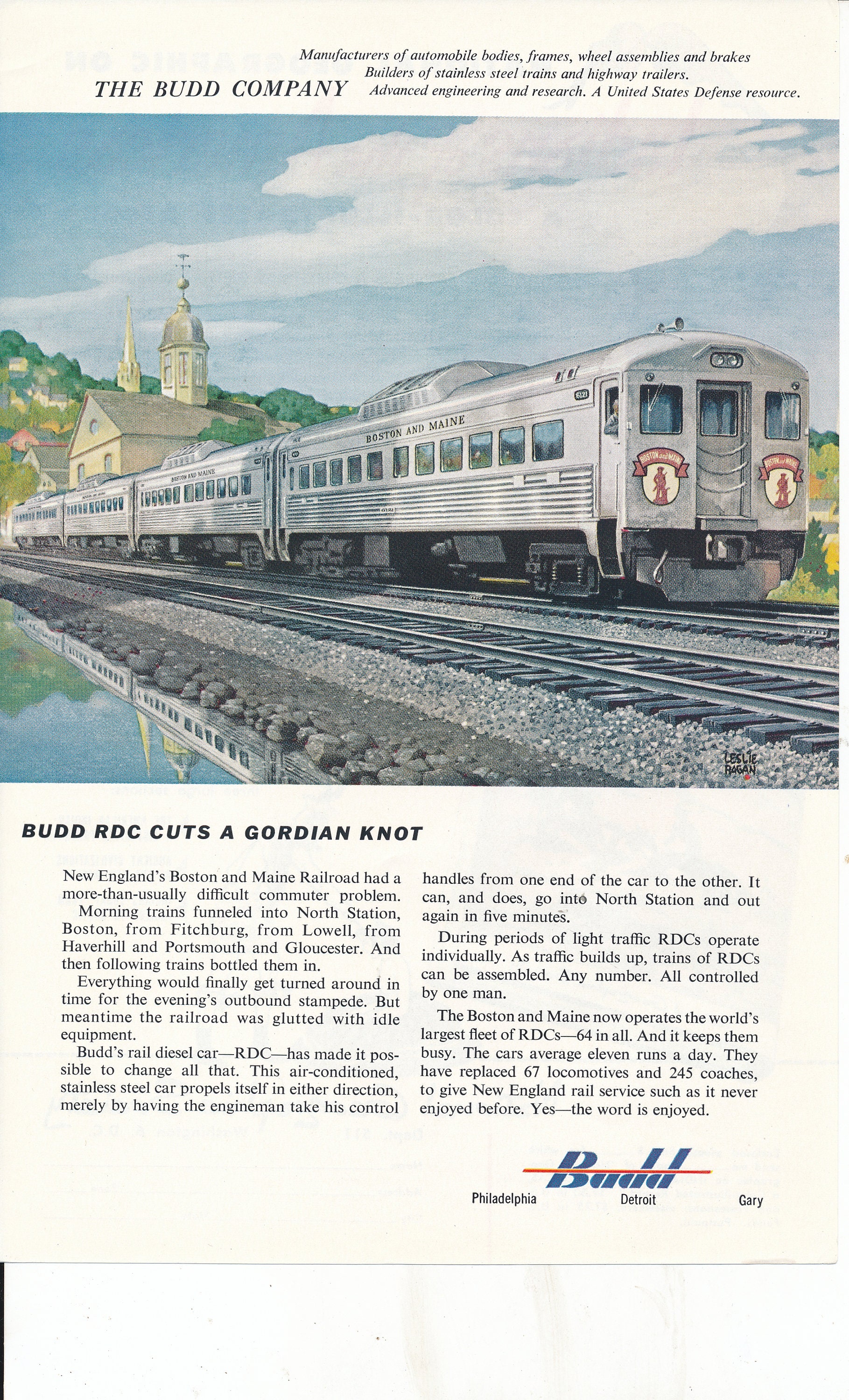 Budd Railcar Company RDC Budd Cars 4 Print Ad's 1950's Promoting New Service on the New Haven ...