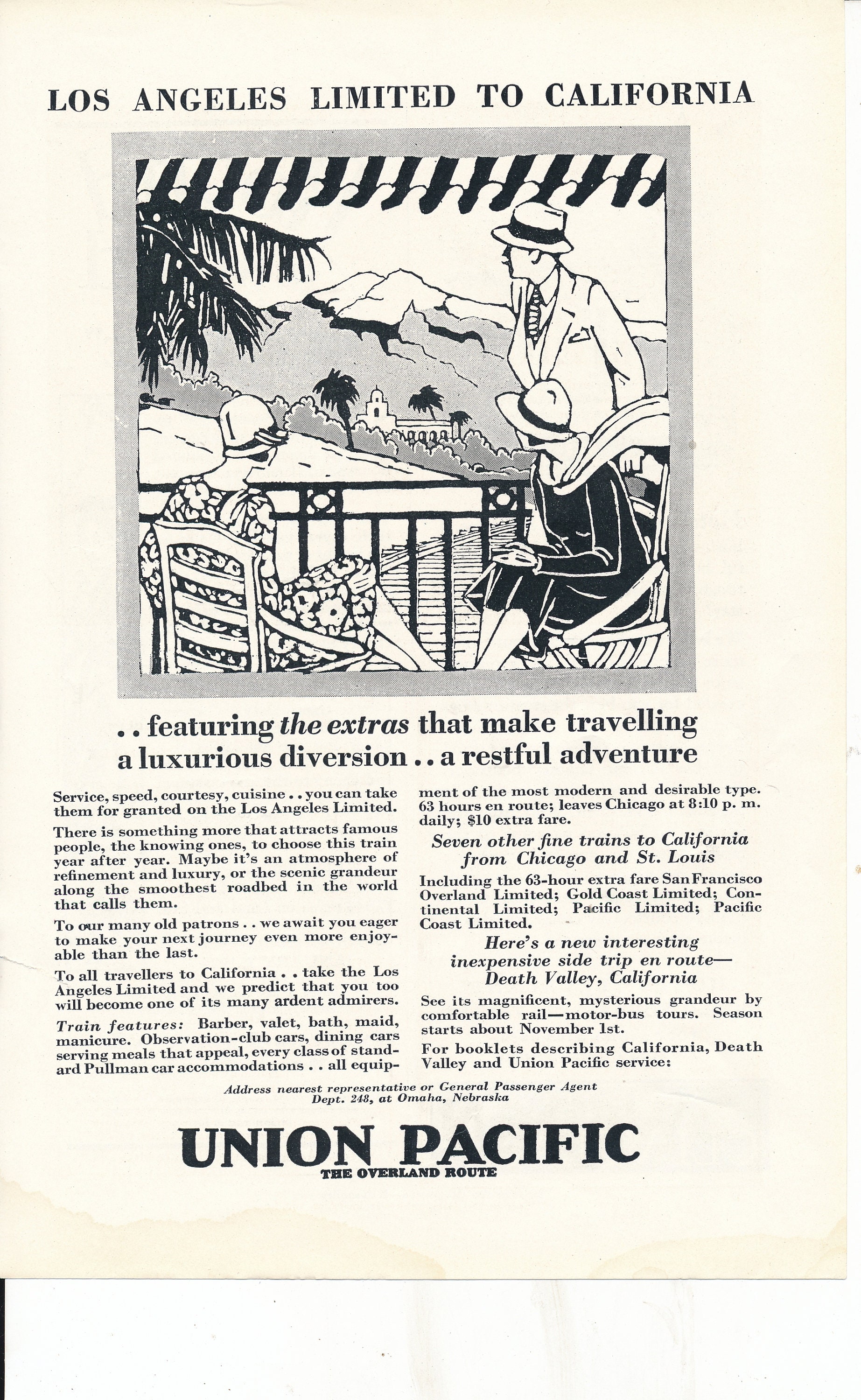 Union Pacific Railroad 3 Magazine Print Ads From the 1920's - Etsy