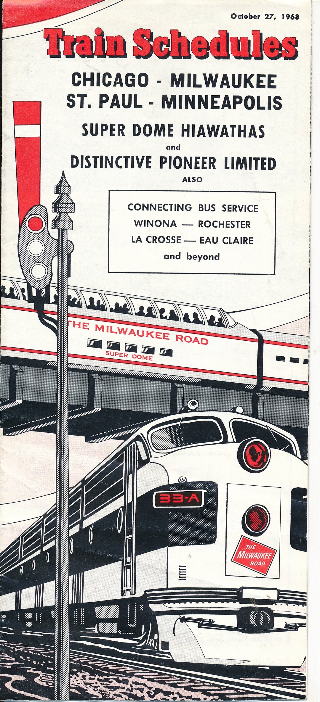 Milwaukee Railway Local Public Timetable for Chicago to Minneapolis and ...