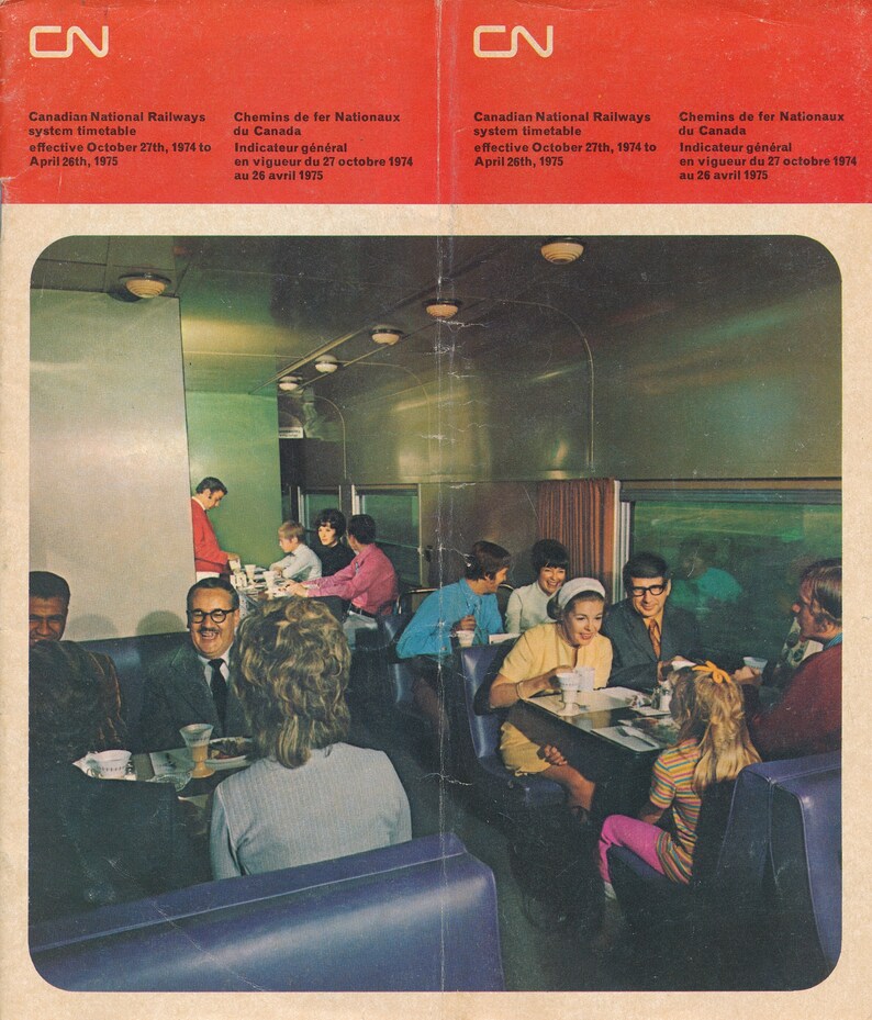 Canadian National Railroad Public Timetable April 26, 1975 - Etsy