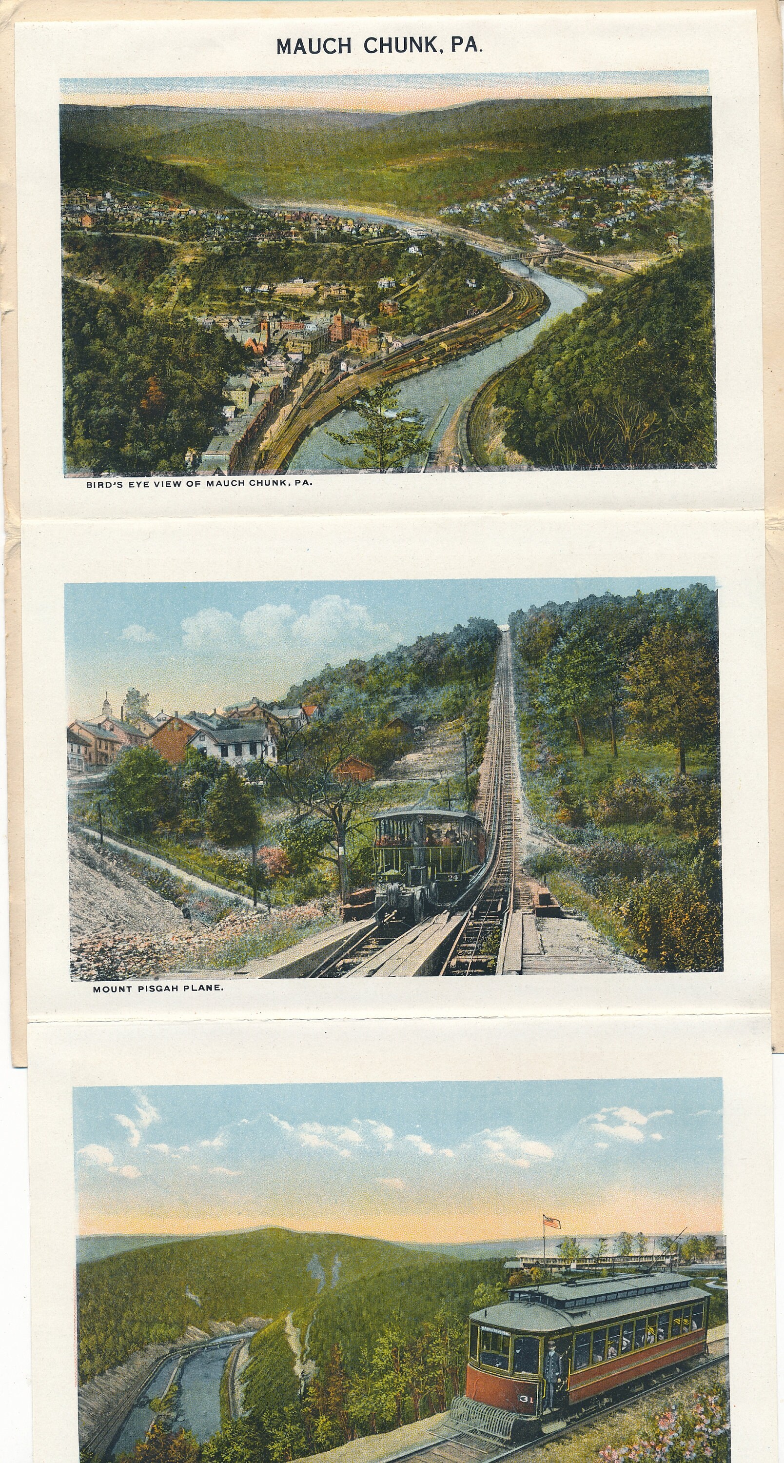 Souvenir Folder of Mauch Chunk, PA the Switzerland of America. Packet Has 20 Post Card Size ...