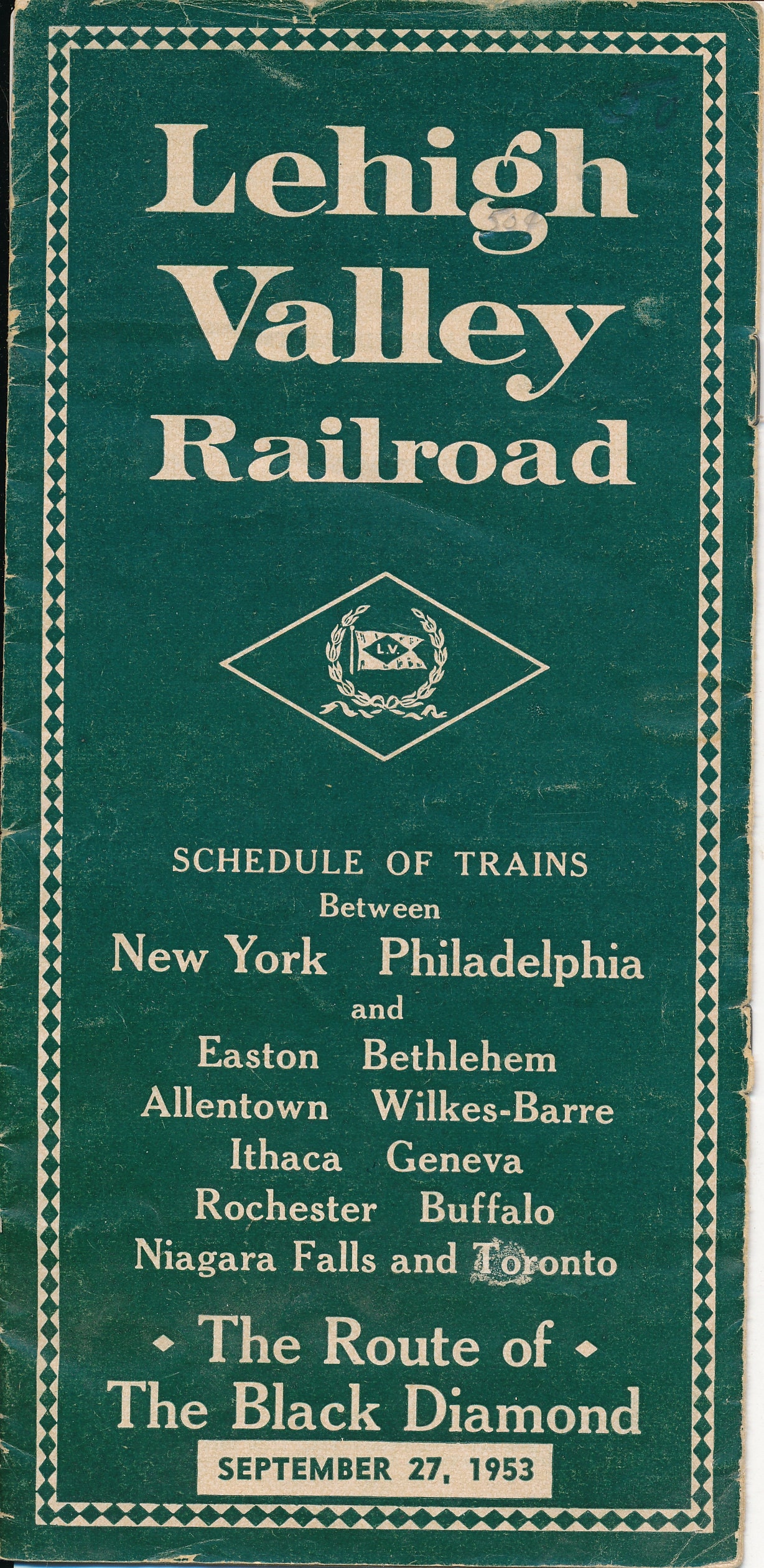 Lehigh Valley Railroad Public Timetables September 27, 1953 - Etsy
