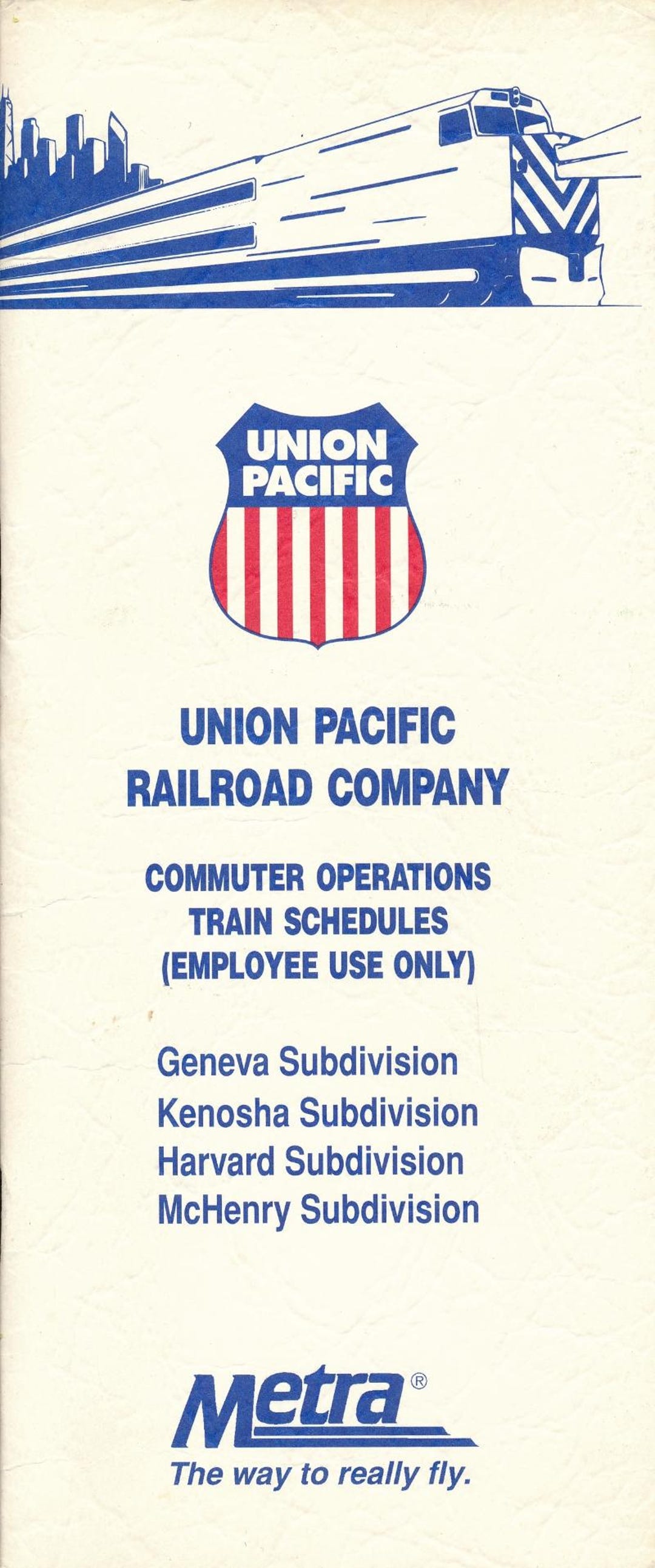 Union Pacific Railroad Employee Time Table (metra) March 3, 1996 for ...