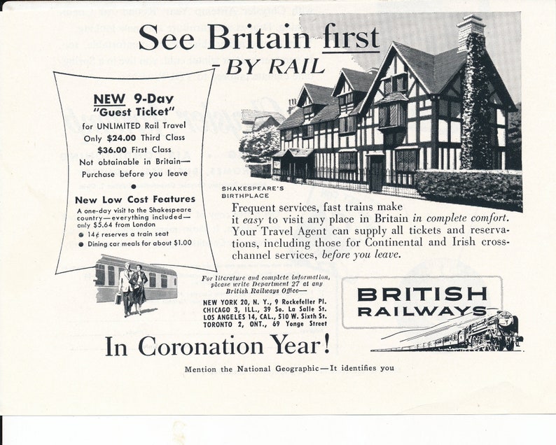 British Railways Magazine Print Ads Lot of 4 From the 1950's - Etsy