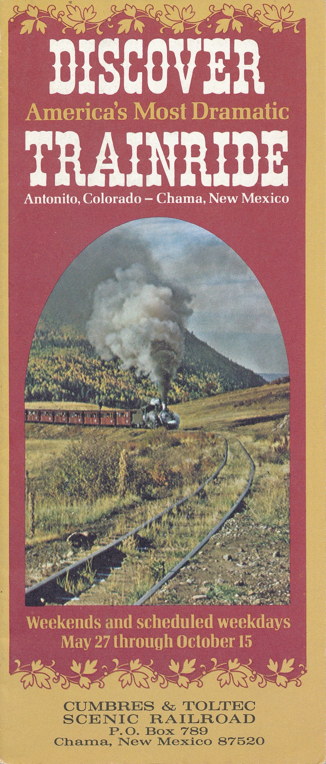 Cumbres and Toltec Scenic Railroad 1972 Brochure and Timetable - Etsy
