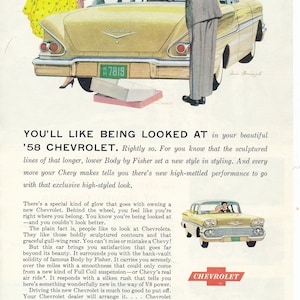 6 Vintage Magazine Ads for Chevrolet in the 1950's - Etsy