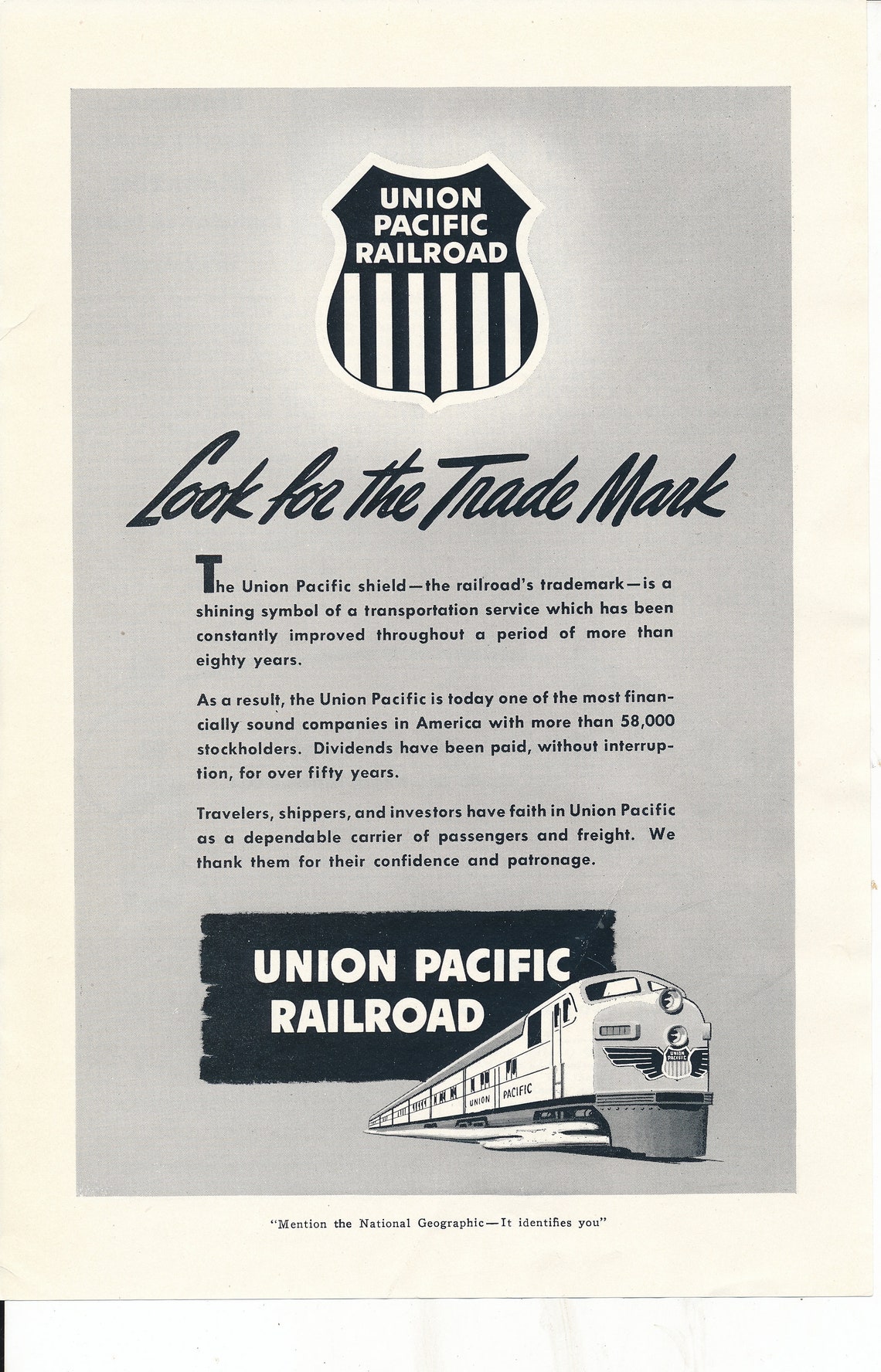 Union Pacific Railroad 5 Magazine Print Ads From the 1950's - Etsy