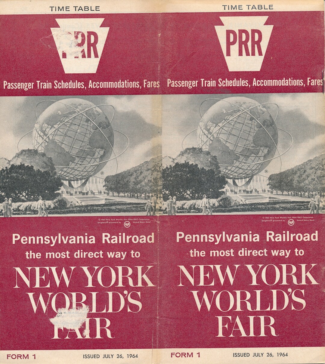 Pennsylvania Railroad Public System Timetable July 26, 1964 - Etsy
