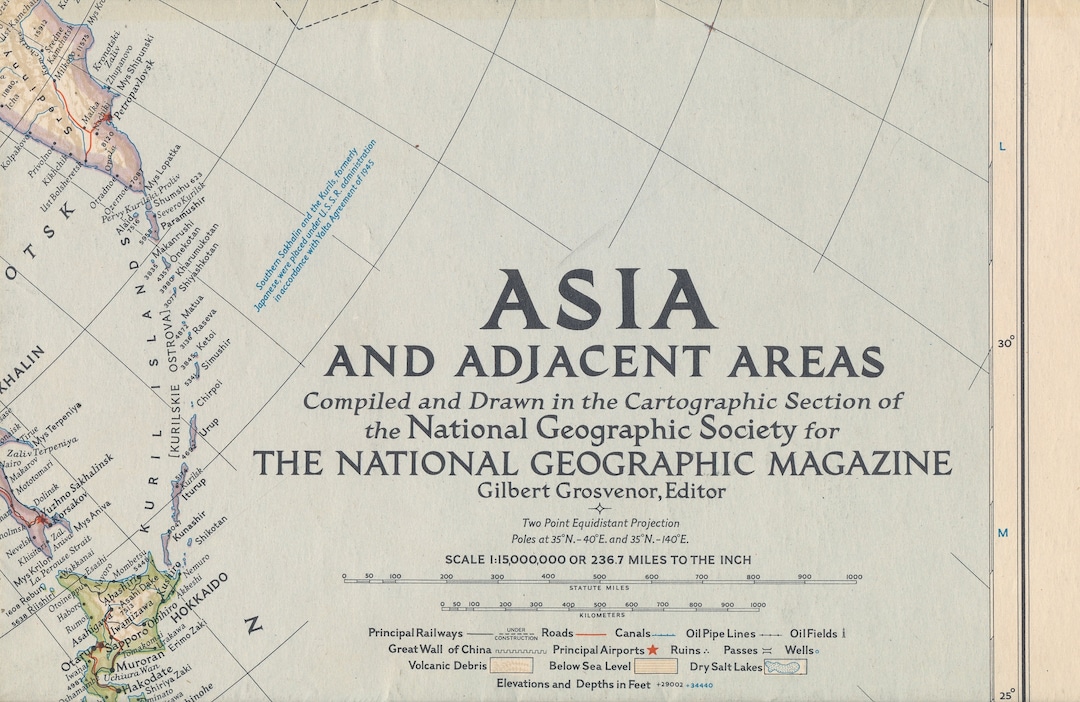 The National Geographic Magazine Maps: Asia and Adjacent Areas 1951 ...