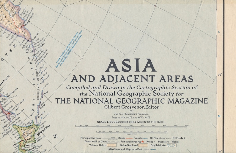 The National Geographic Magazine Maps: Asia and Adjacent Areas 1951 ...