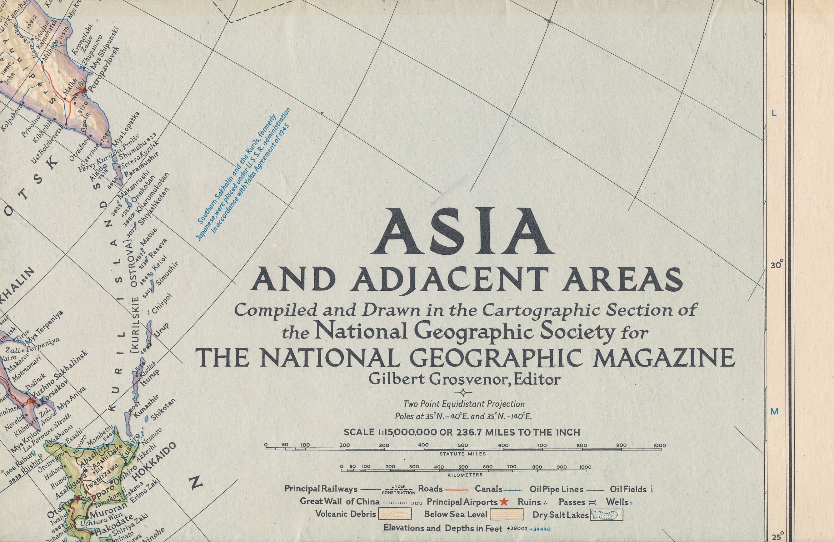 The National Geographic Magazine Maps: Asia and Adjacent Areas 1951 ...