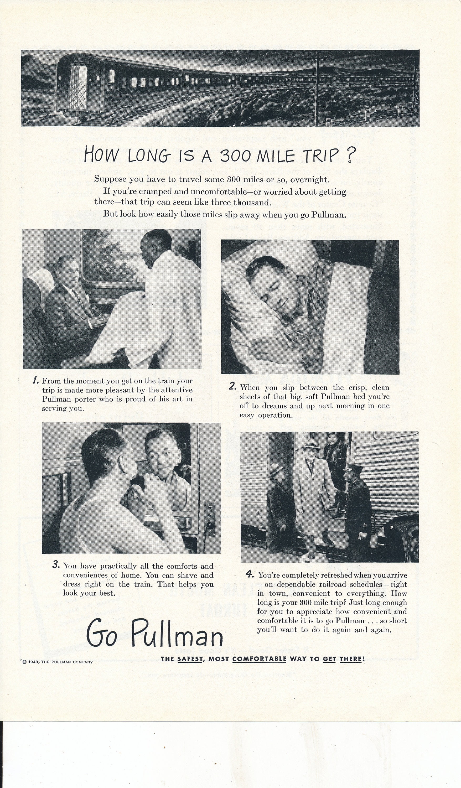 Pullman Company 4 Magazine Print Ads From the 1940's - Etsy