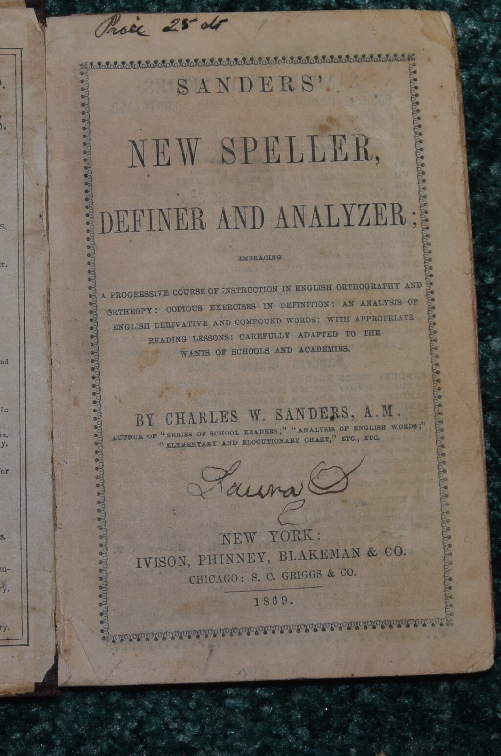 Sanders' New Speller Definer and Analyzer by Charles W. Sanders - Etsy