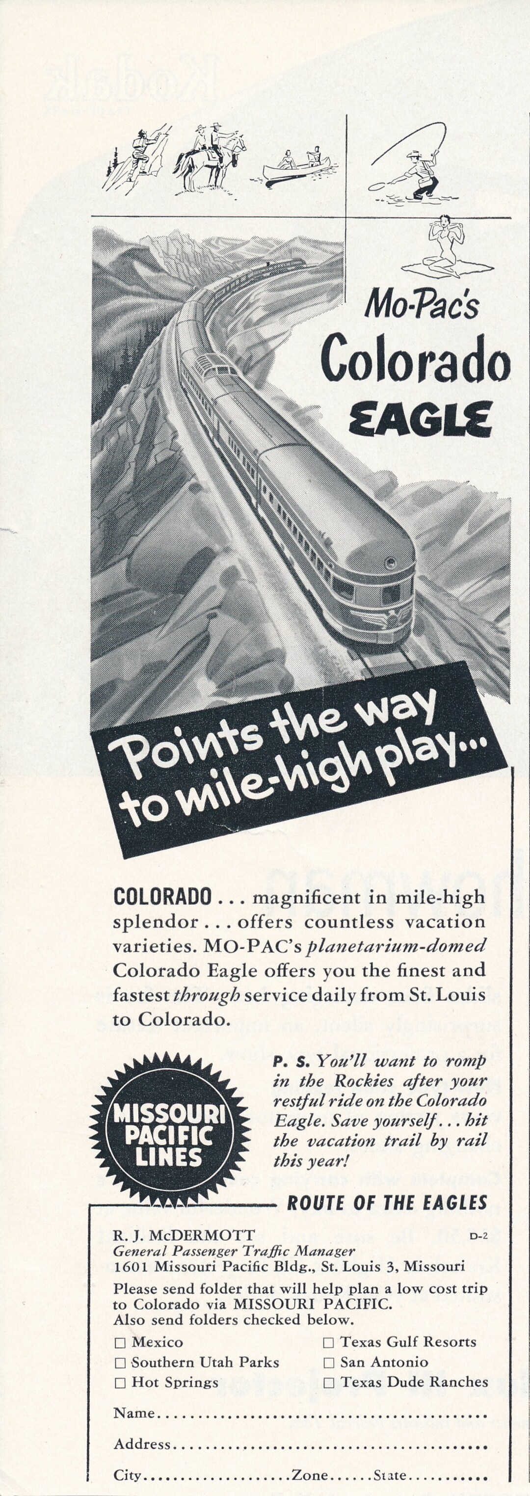 Missouri Pacific Railroad 4 Magazine Print Ads From the 1950's - Etsy
