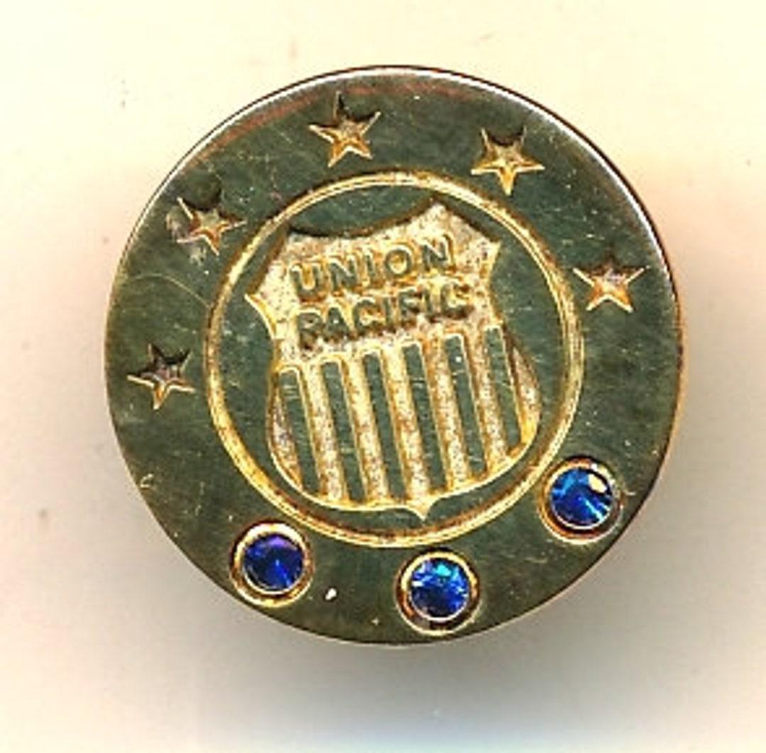 Union Pacific Railroad 30 Year Pin With Blue Stones for Employees - Etsy