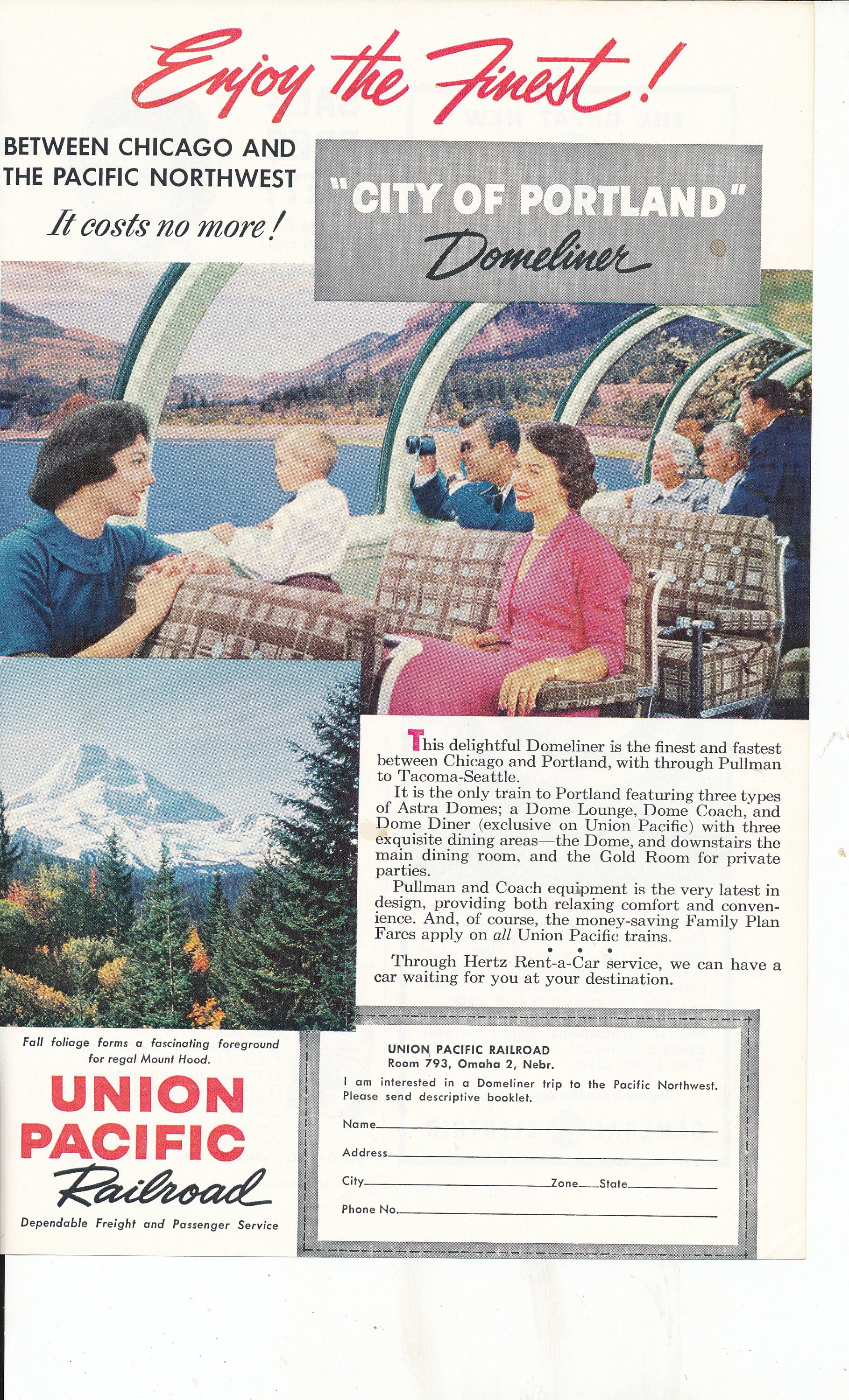 Union Pacific Railroad 5 Magazine Print Ads From the 1950's - Etsy