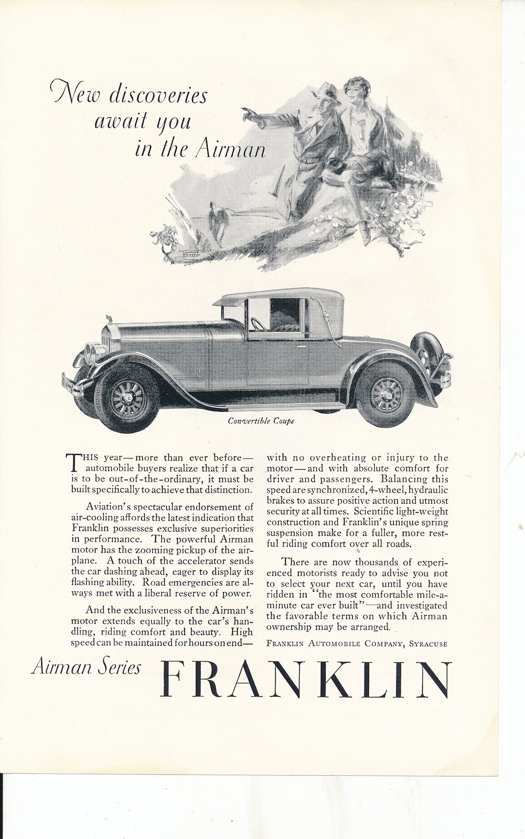 2 Vintage Print Ads for Franklin Auto 1905 and 1920's - Etsy