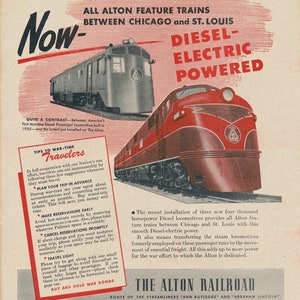 Alton Railroad Public Timetable May 1945 - Etsy