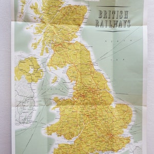 1960 British Rail Passenger Travel Facilities & Network Railway Map - Etsy